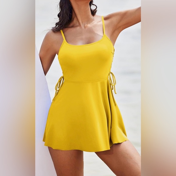 AI'MAGE | Swim | Nwt Aimage Yellow Tankini High Waisted Tummy Control ...